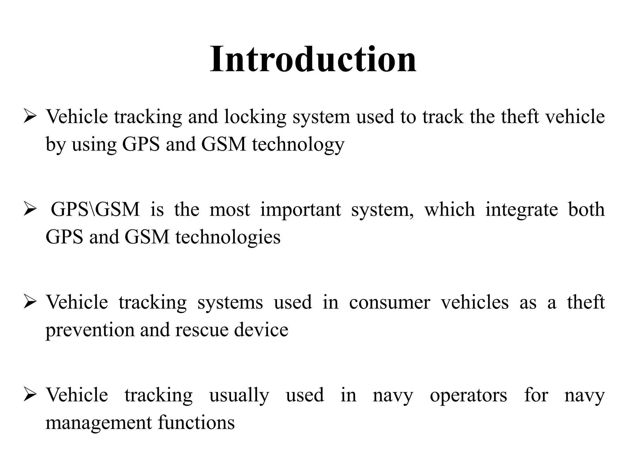 Vehicle tracking and locking system based on GSM and GPS | PPTX
