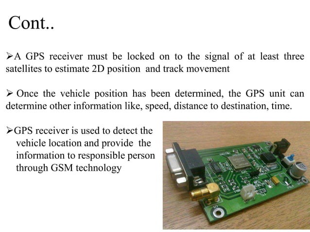 Vehicle tracking and locking system based on GSM and GPS | PPT