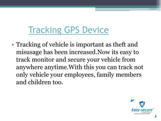 Vehicle tracking gps device ppt | PPTX