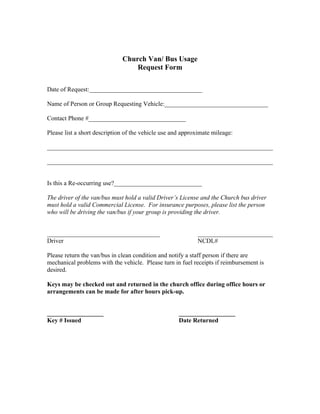 Vehicle use request | PDF