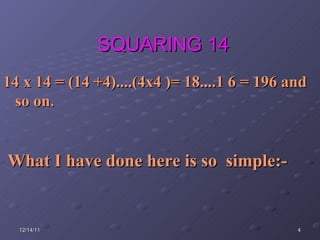 Veidic methods of squaring | PPT