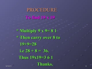 Veidic methods of squaring | PPT