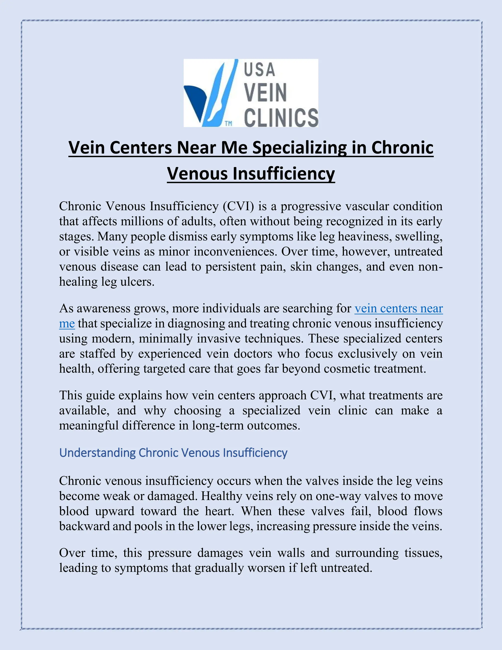 Vein Centers Near Me Specializing in Chronic Venous Insufficiency.pdf