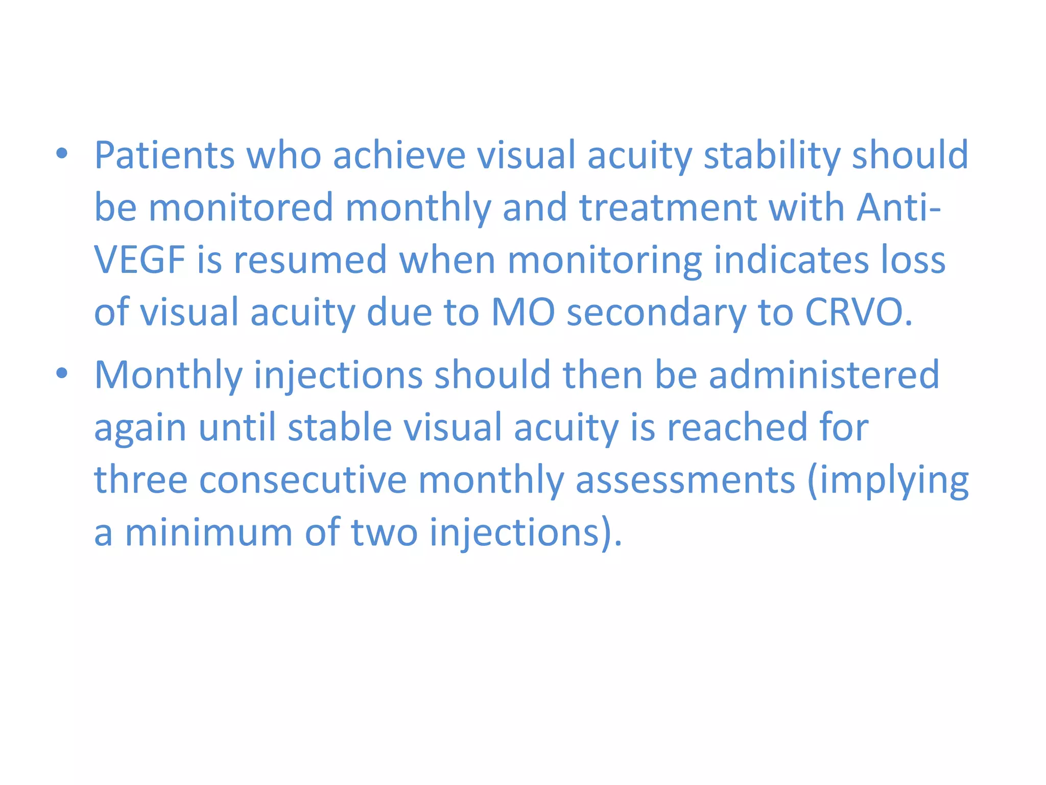 Vein occlusion guidelines | PPTX