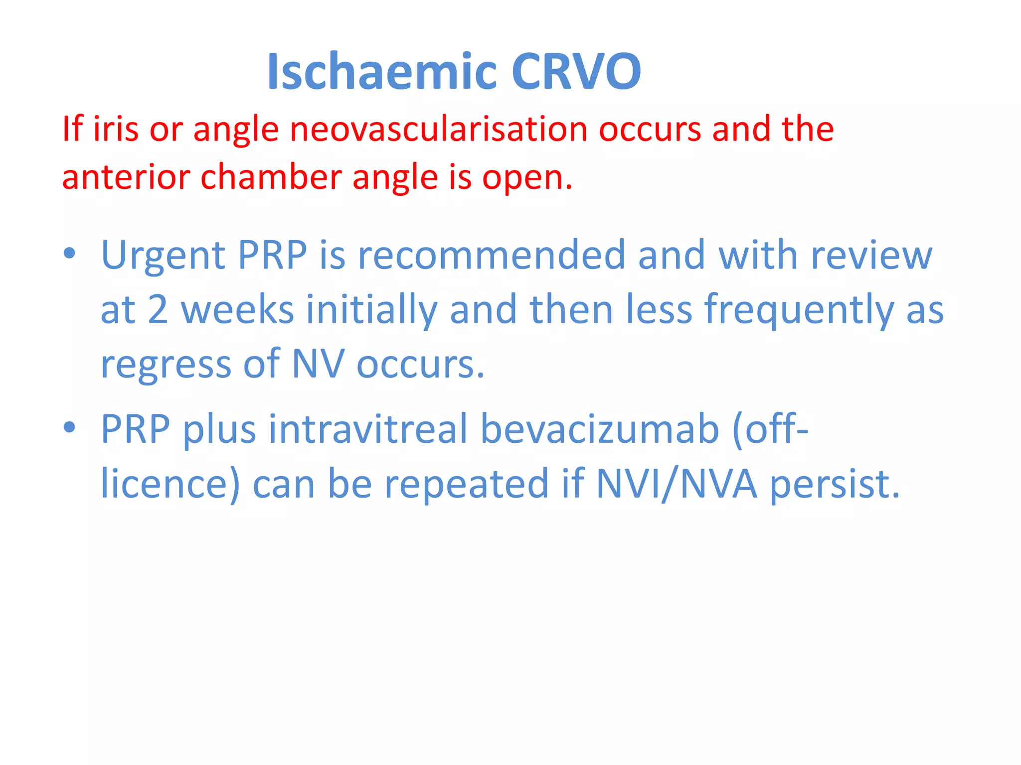 Vein occlusion guidelines | PPTX
