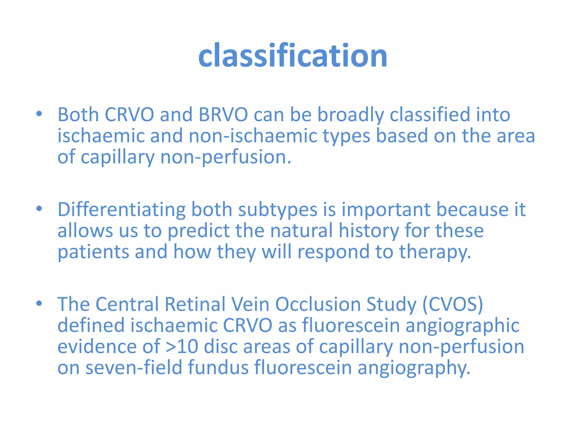 Vein occlusion guidelines | PPTX