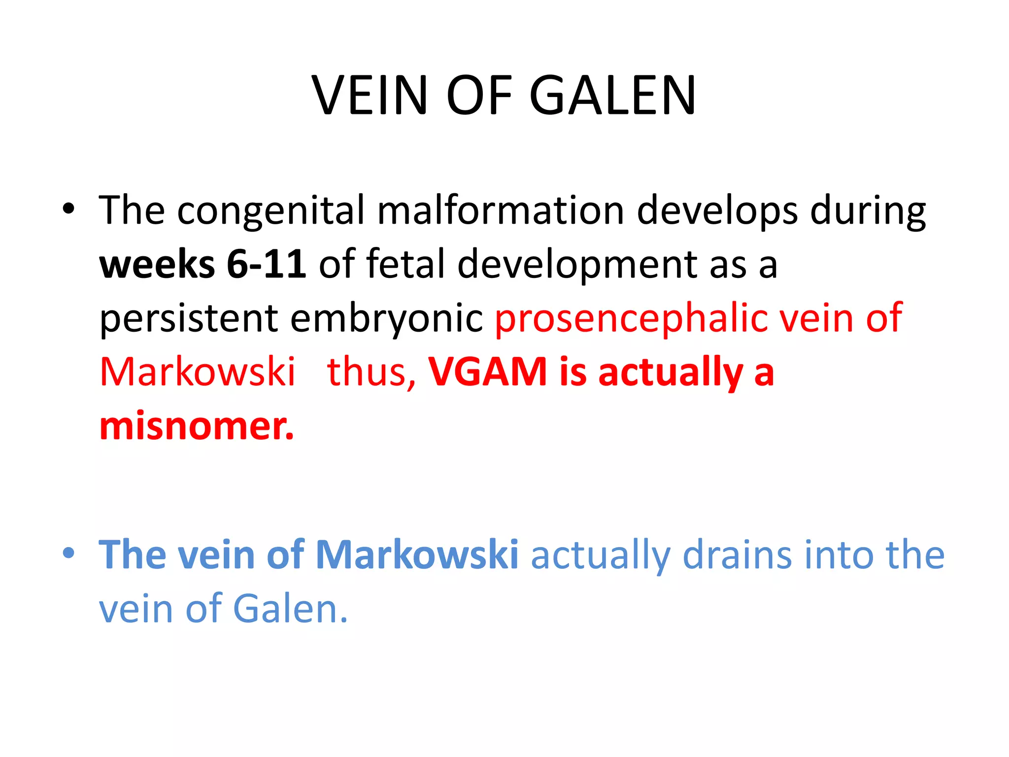 Vein of galen malformation | PPTX