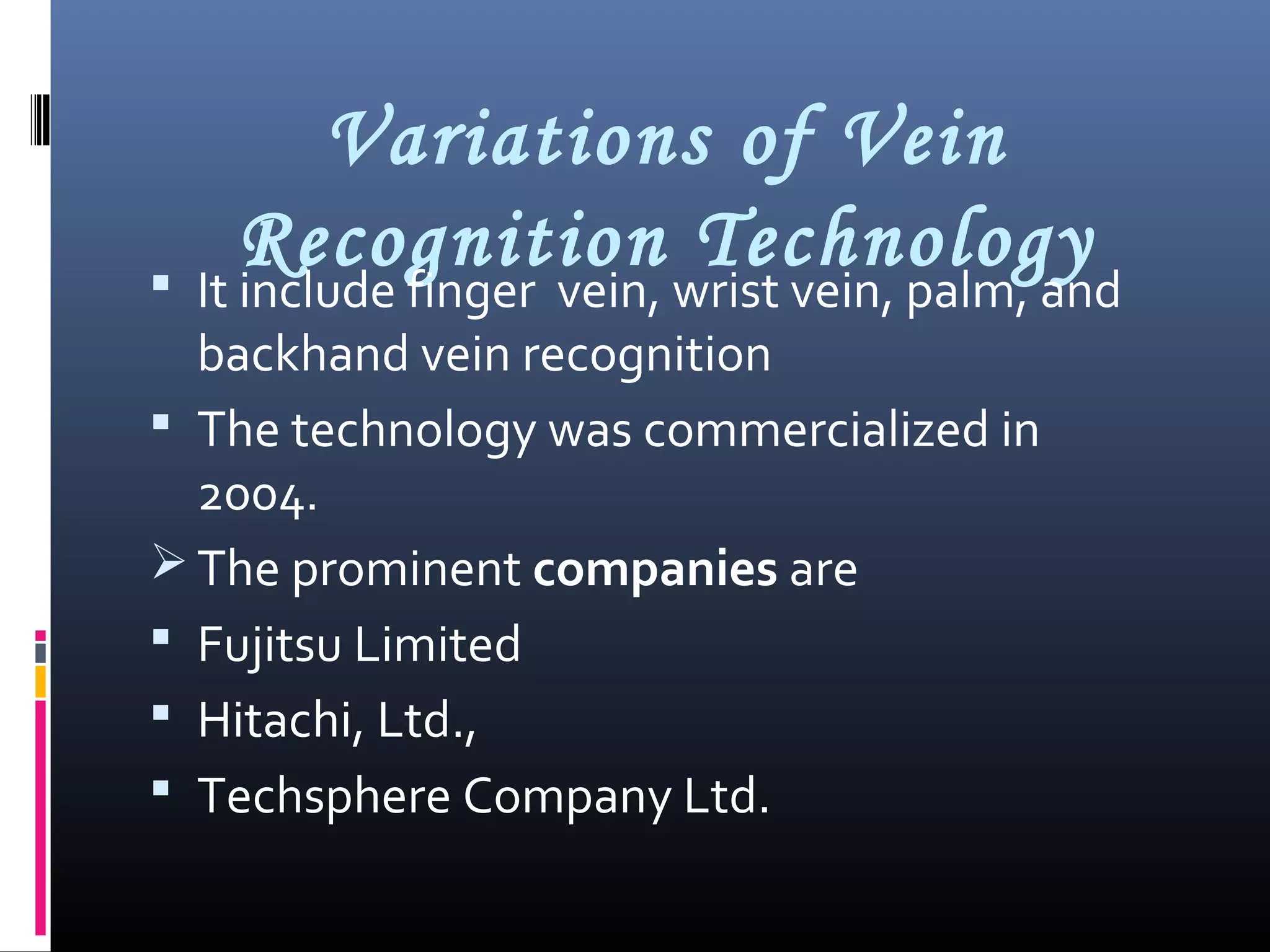 Vein Recognition Method | PPT