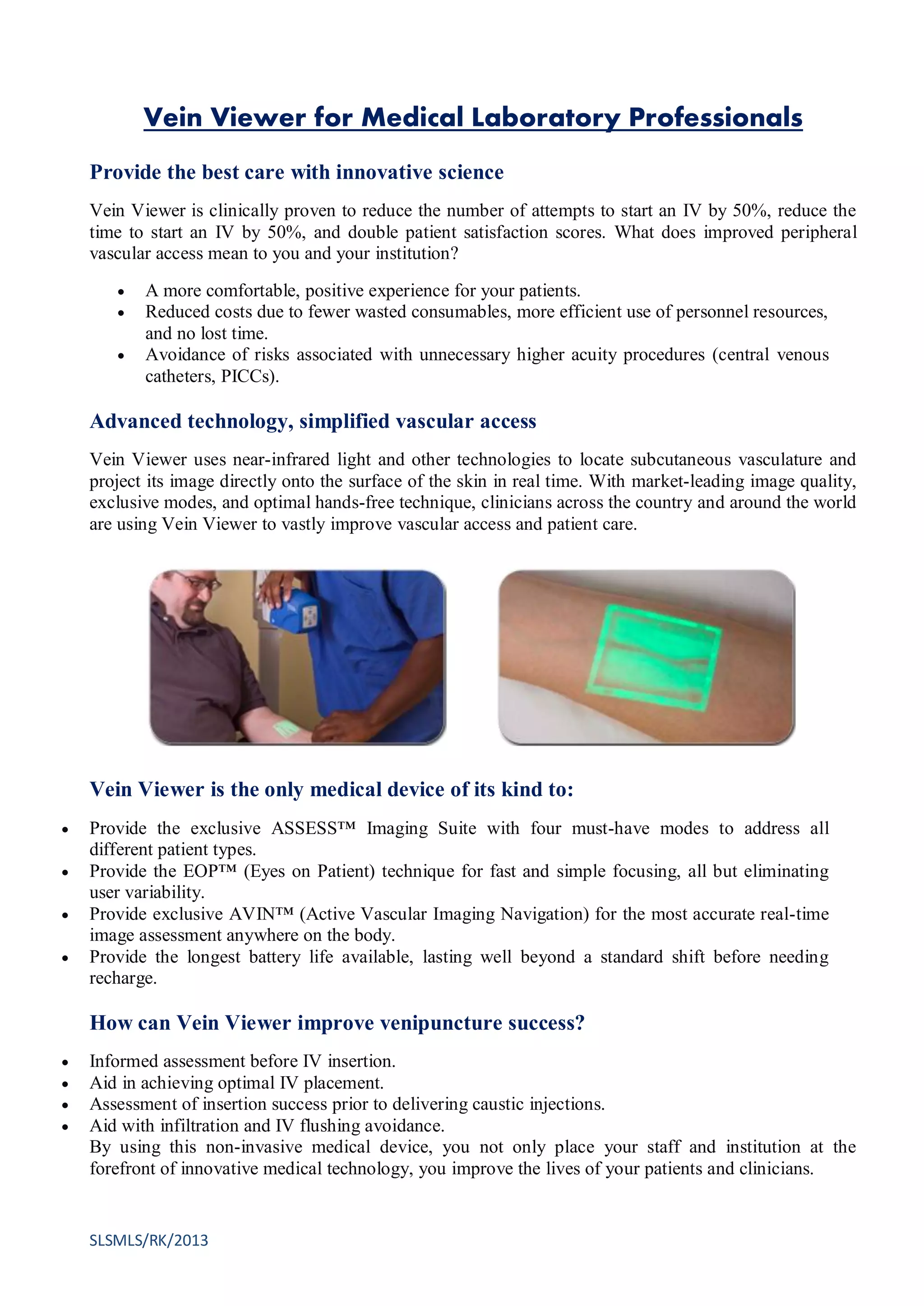 Vein Viewer | PDF