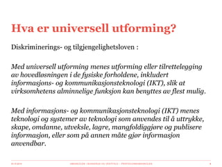 Universell utforming av nettsteder | PPT