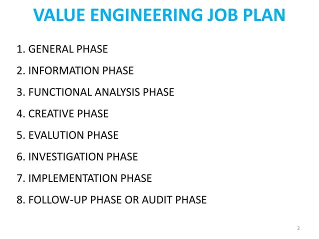 VEJP Value Analysis Engineering VE Job Plan (1).pptx | Business ...