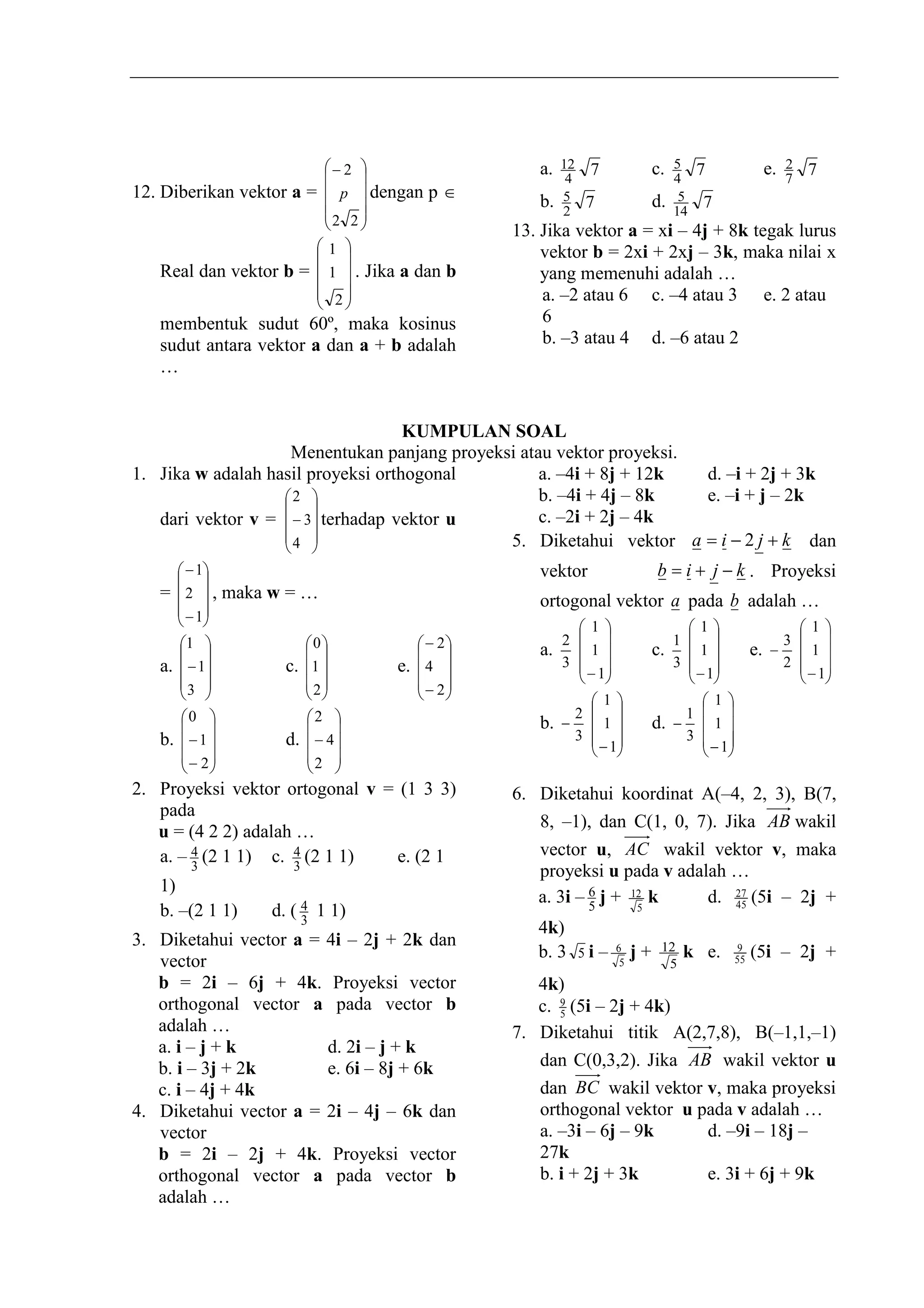 LKS Matematika Materi Vektor | PDF