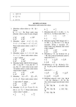 LKS Matematika Materi Vektor | PDF