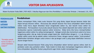 Vektor dan aplikasinya | PPTX