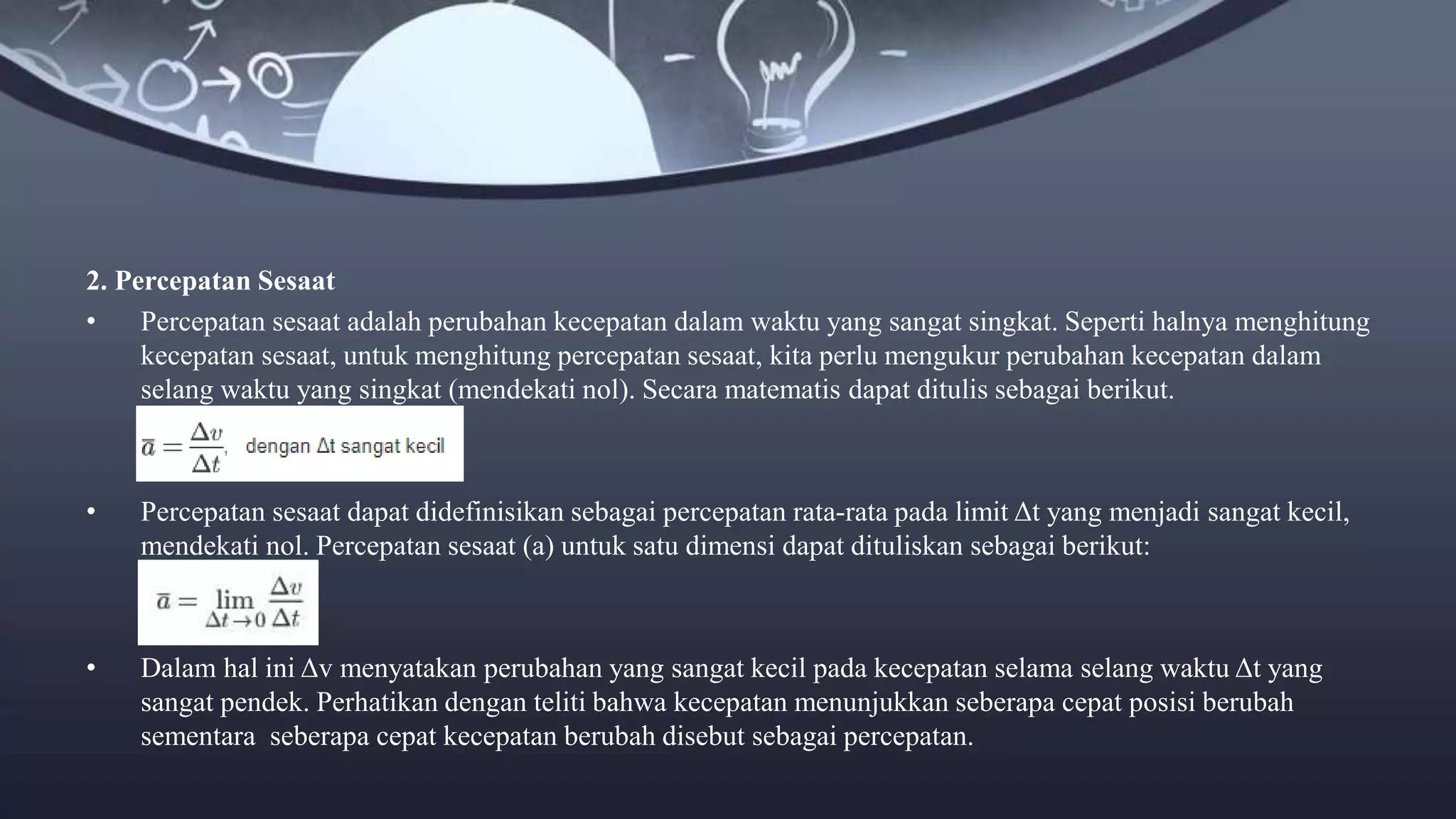 Kecepatan dan Percepatan Vektor | PPTX