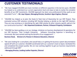 VELCOM ERP IT SOURCING COMPANY PROFILE | PDF