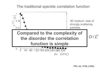 Speckle correlation functions applied to surface plasmons | PPT