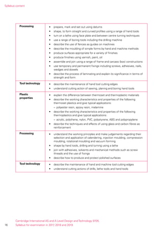 A Level D&T Syllabus Content | PDF