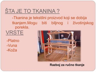 Тканина, Вељко Бековић | PPTX