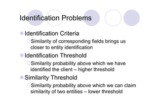 On Client and Transaction Identification and Matching Problems | PDF