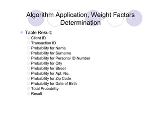 On Client and Transaction Identification and Matching Problems | PDF