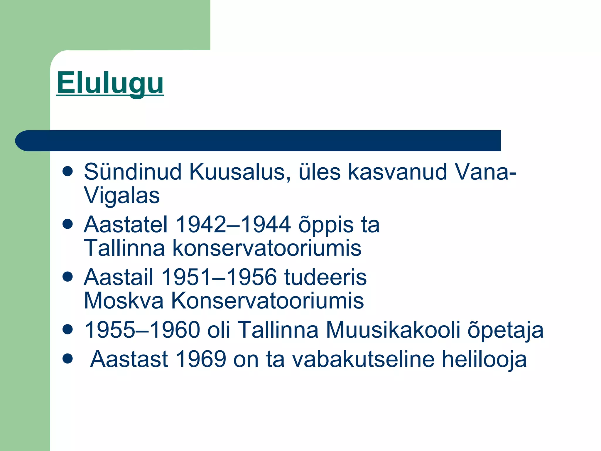 Veljo Tormis | PPT