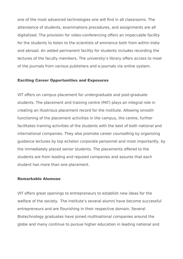 Vellore institute of technology | PDF