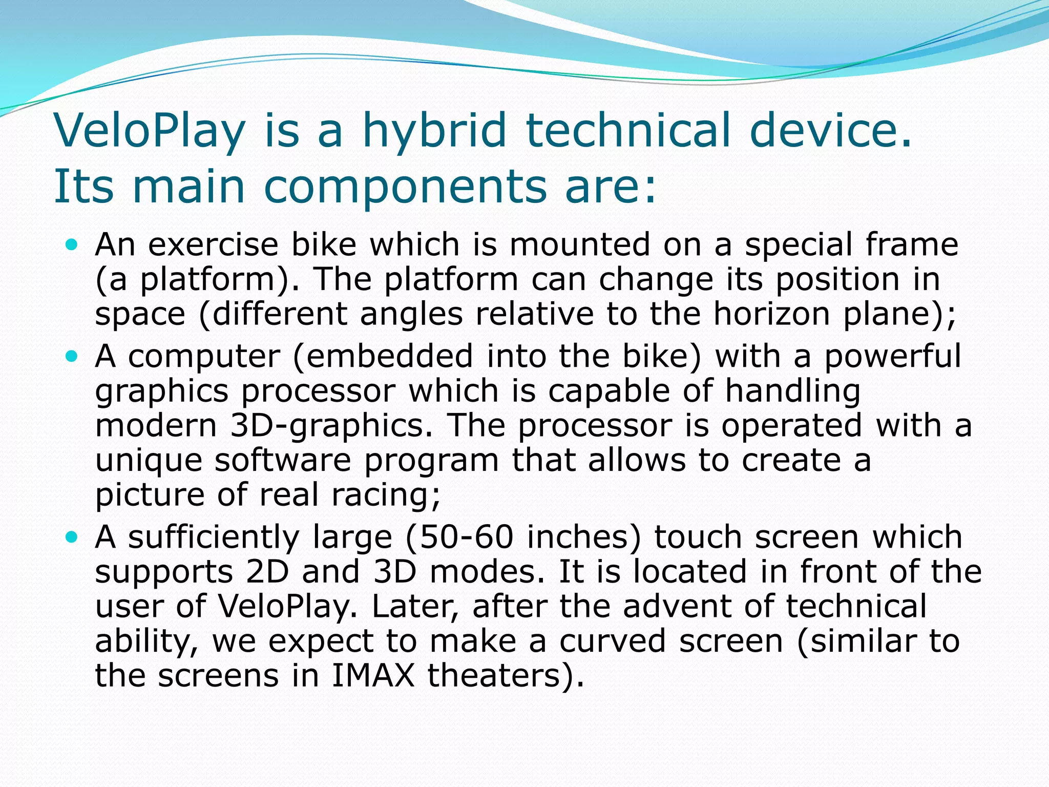 VeloPlay device - Low-fidelity Model | PPTX