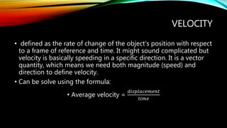 Velocity | PPTX | Physics | Science