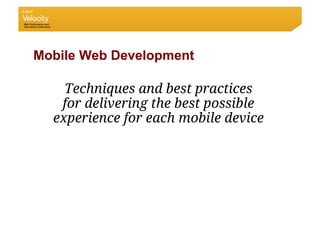 Mobile Web High Performance | PPT