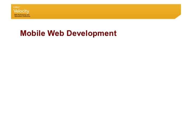 Mobile Web High Performance