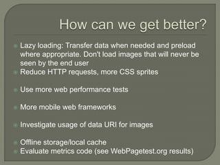Mobile Web Performance - Velocity 2011 | PDF