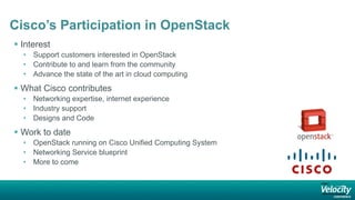Cisco Cloud Computing and Open Stack: Velocity 2011 | PPT