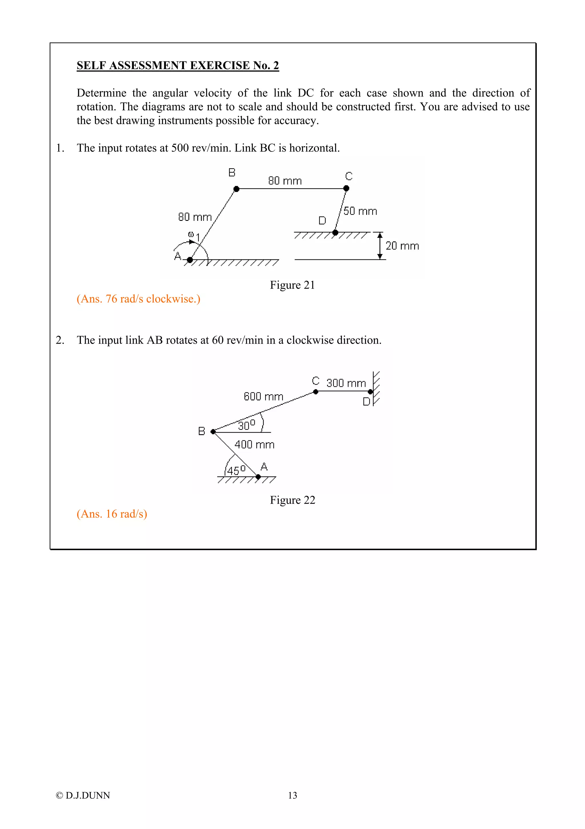 Velocity & acceleration diagrams | PDF