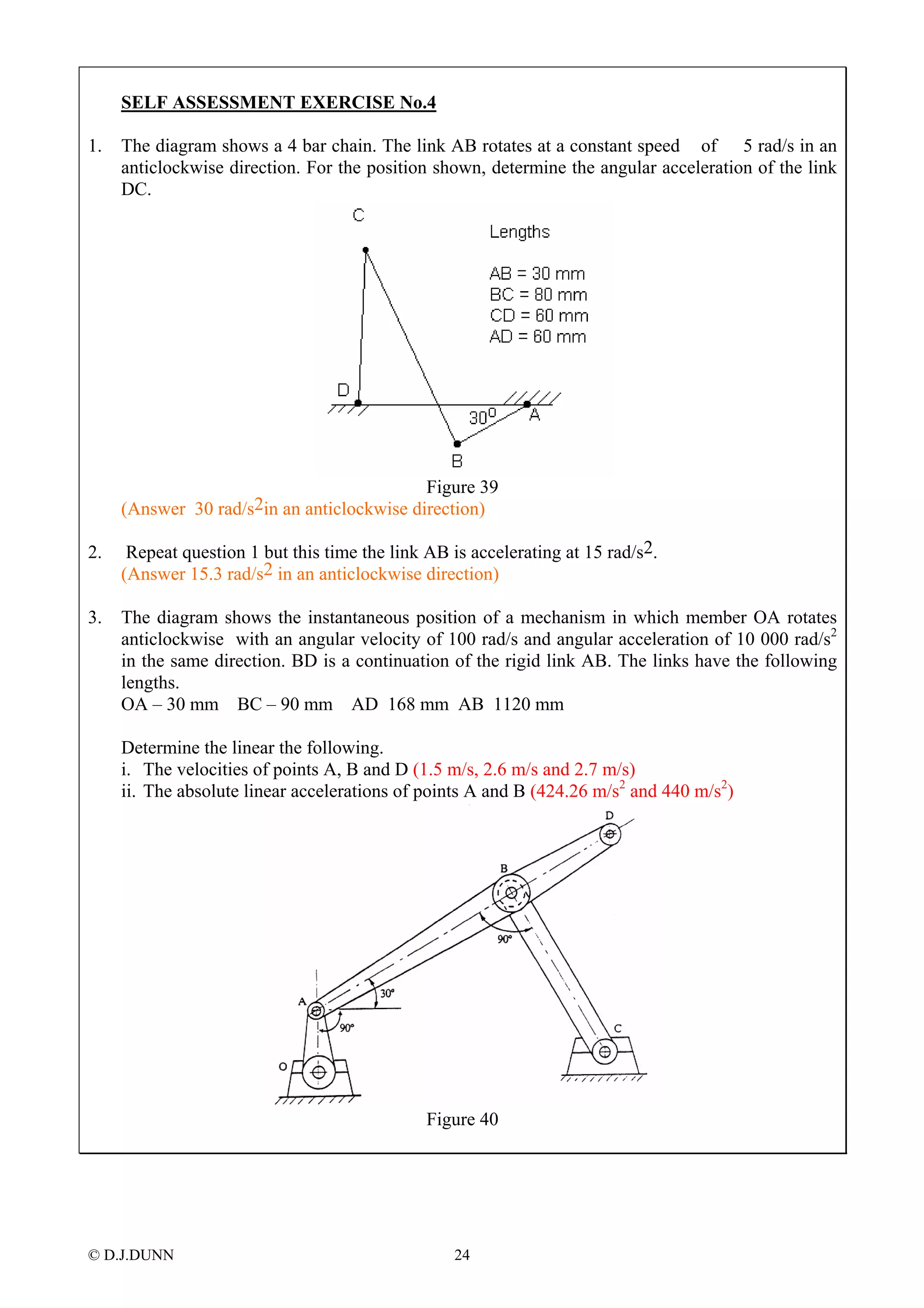 Velocity & acceleration diagrams | PDF
