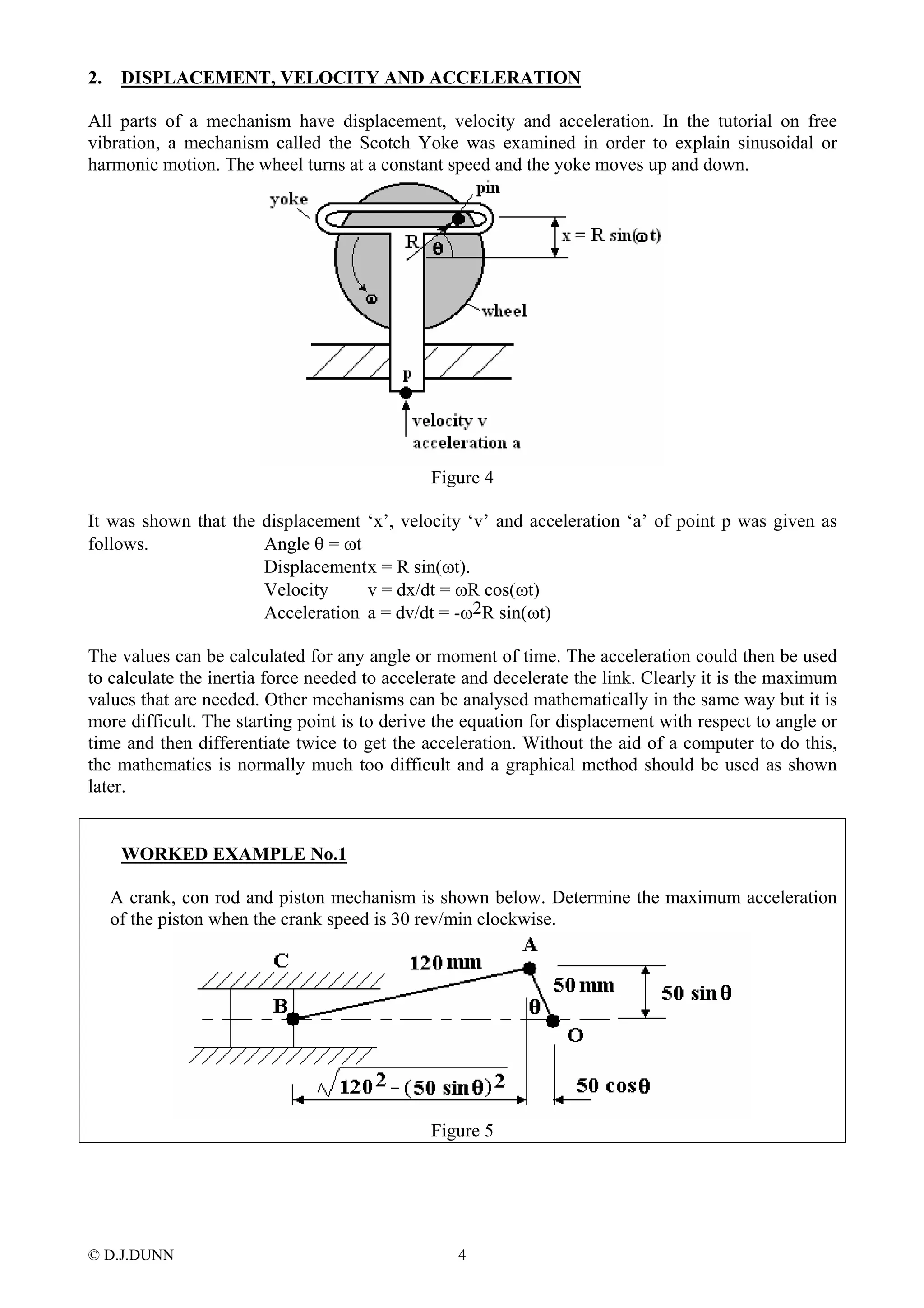 Velocity & acceleration diagrams | PDF