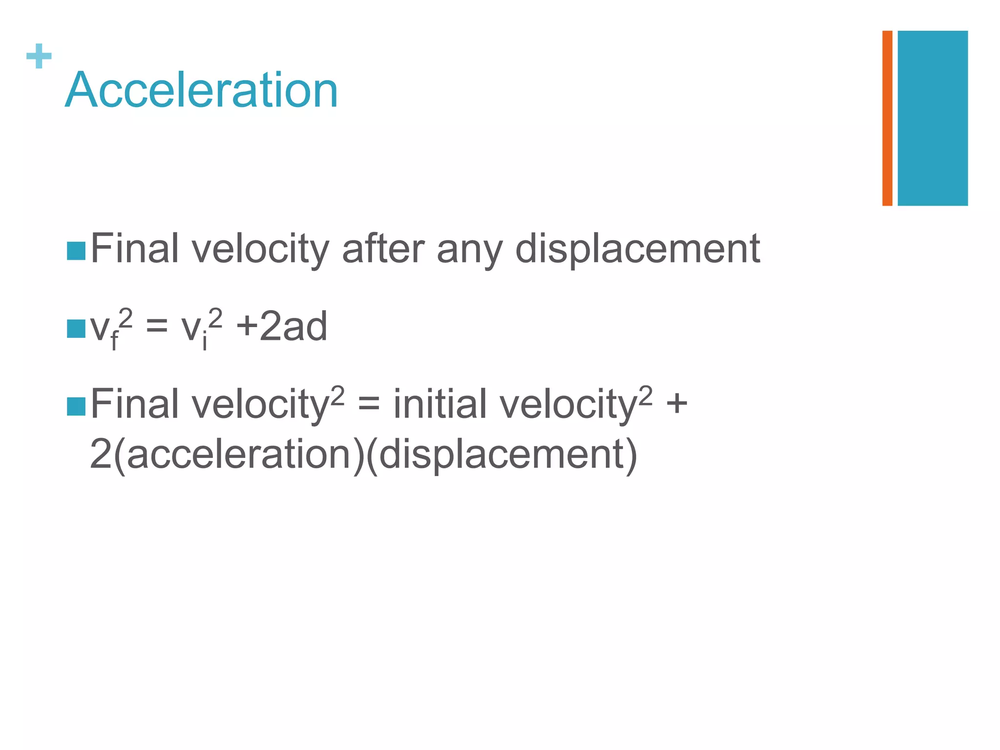 Velocity, acceleration, free fall ch4 reg | PPTX | Physics | Science