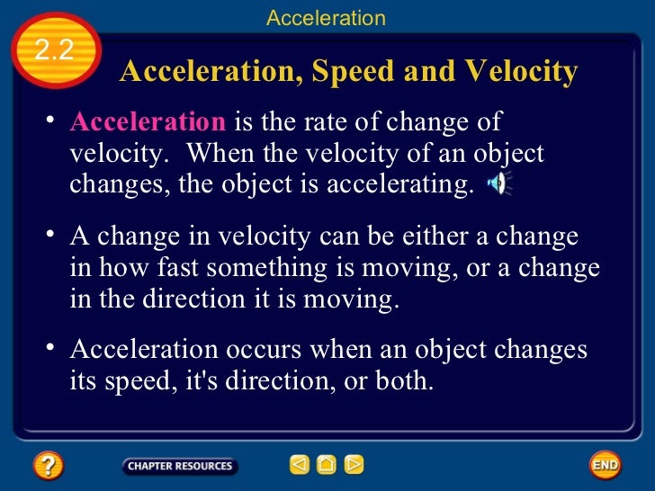 Velocity and acceleration