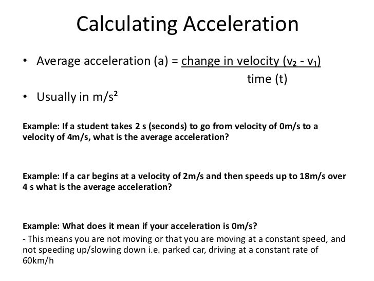 Velocity and acceleration