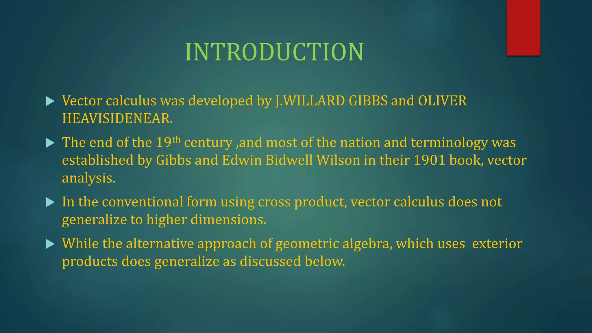 VECTOR CALCULUS | PPT