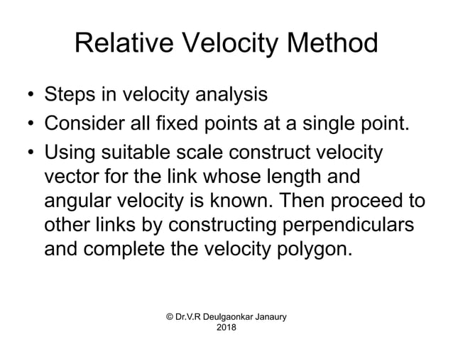 Velocity and acceleration analysis by graphical methods | PDF