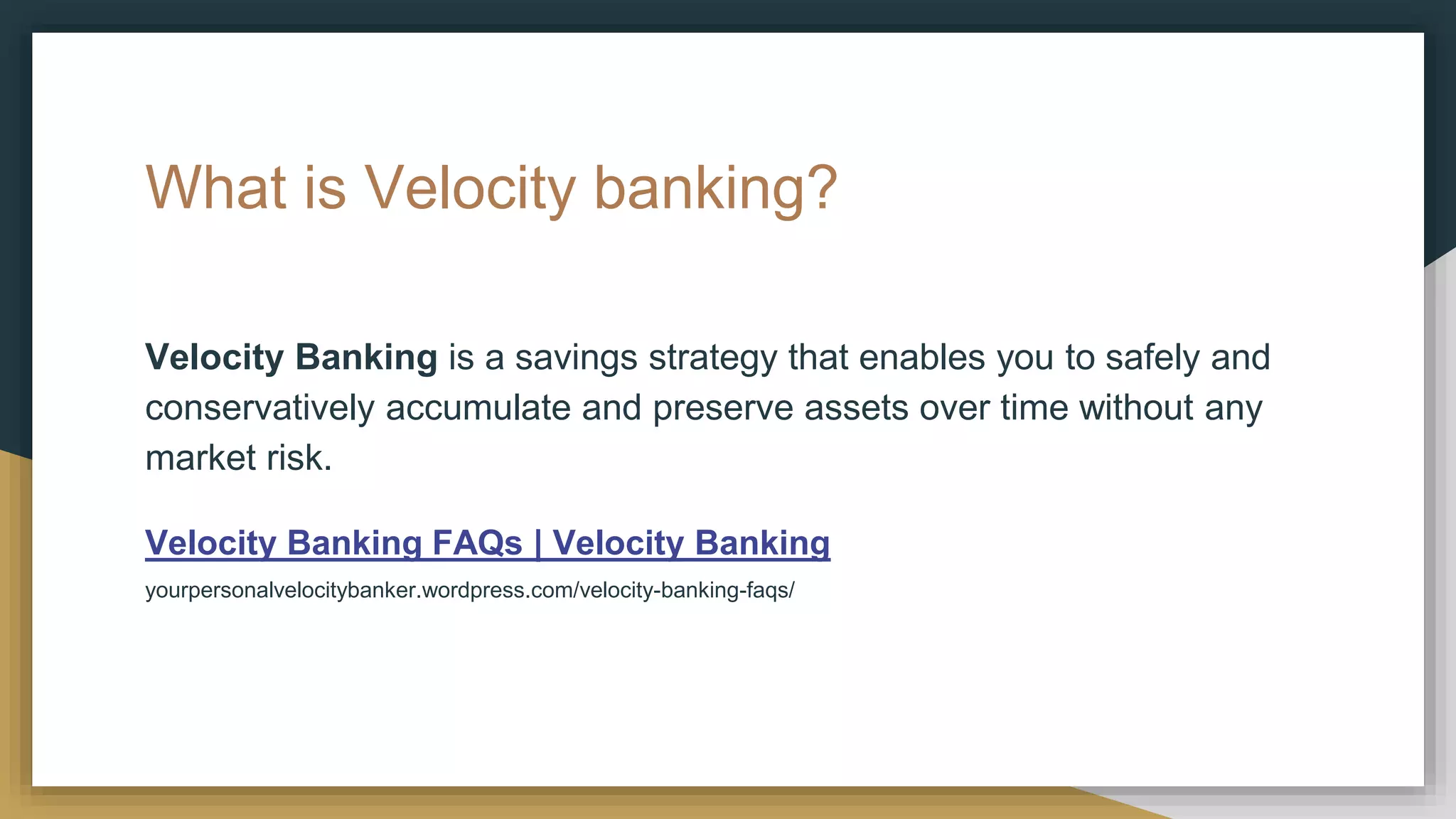 Velocity banking | PPTX