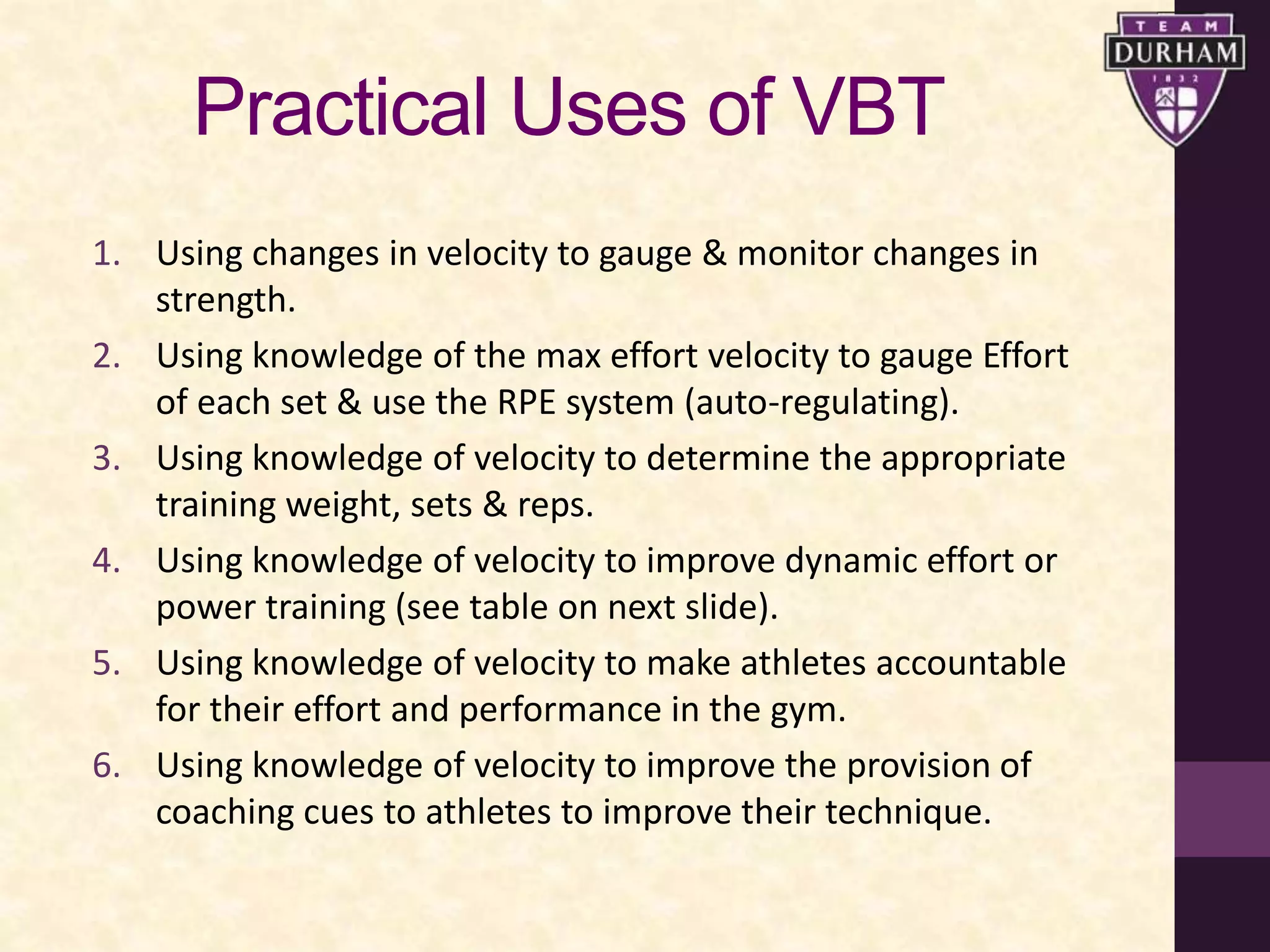 Velocity based training | PPTX
