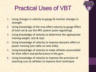 Velocity based training | PPTX