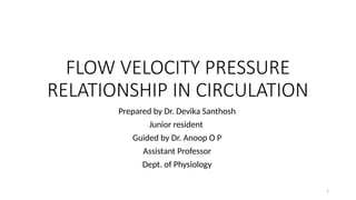 VELOCITY FLOW PRESSURE RELATIONSHIP IN CIRCULATION | PPTX