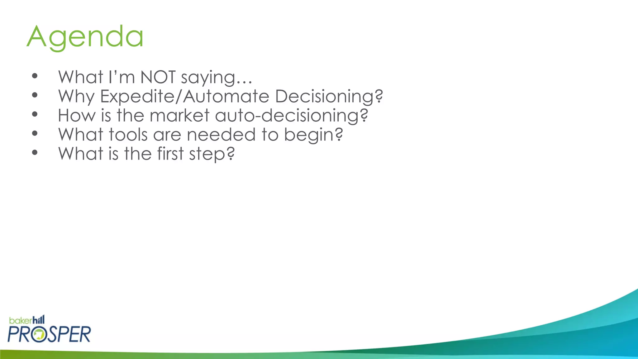Velocity in Small Business - Auto Decisioning | PPT