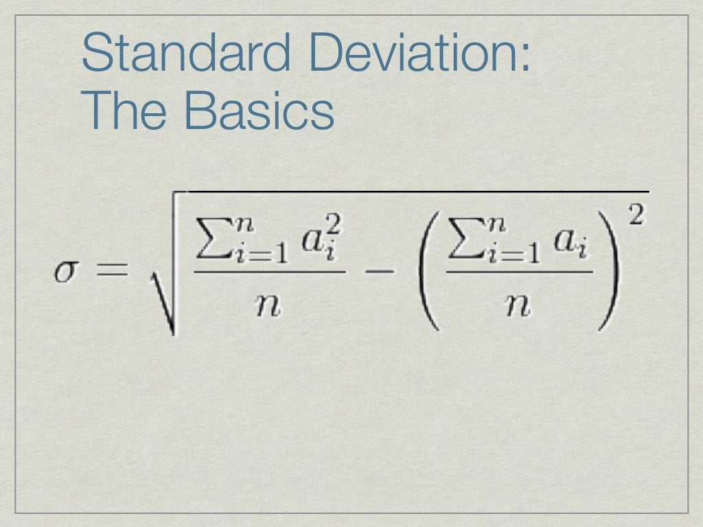 Standard Deviation: The Basics
