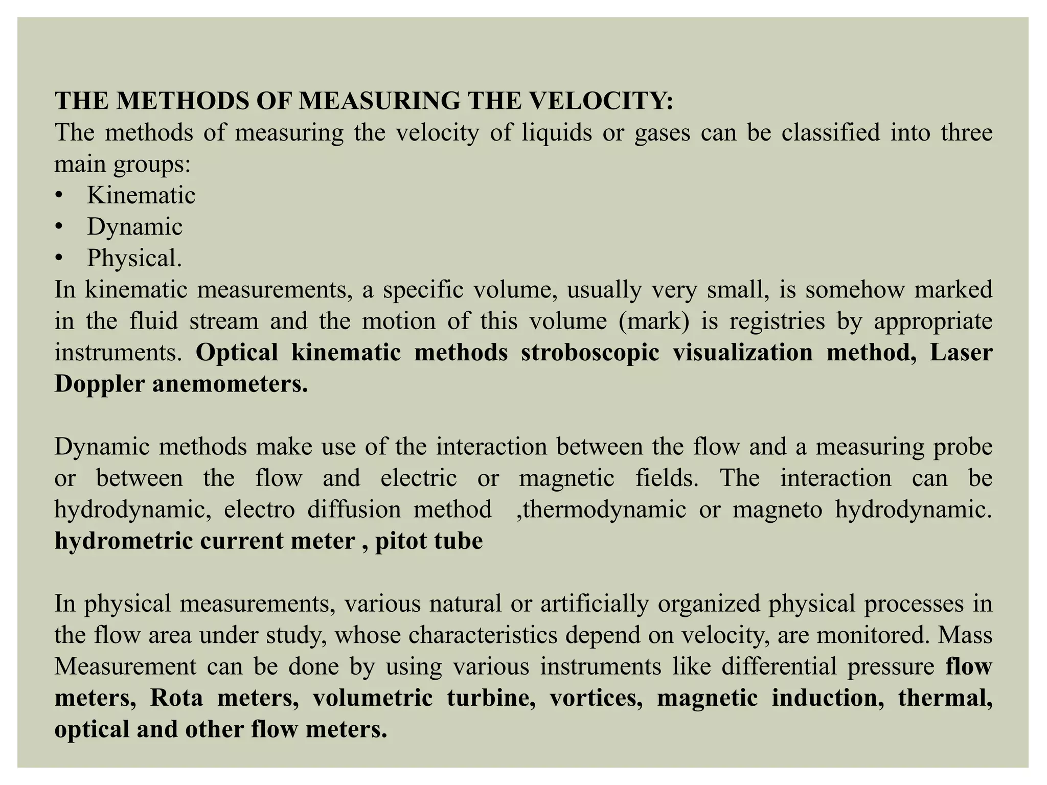 Various Velocity measuring instruments, LINEAR AND ANGULAR | PPTX