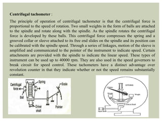 Various Velocity measuring instruments, LINEAR AND ANGULAR | PPTX