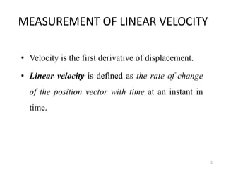 Velocity measurements | PPTX